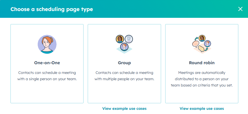 How do I create a team scheduling page in HubSpot?